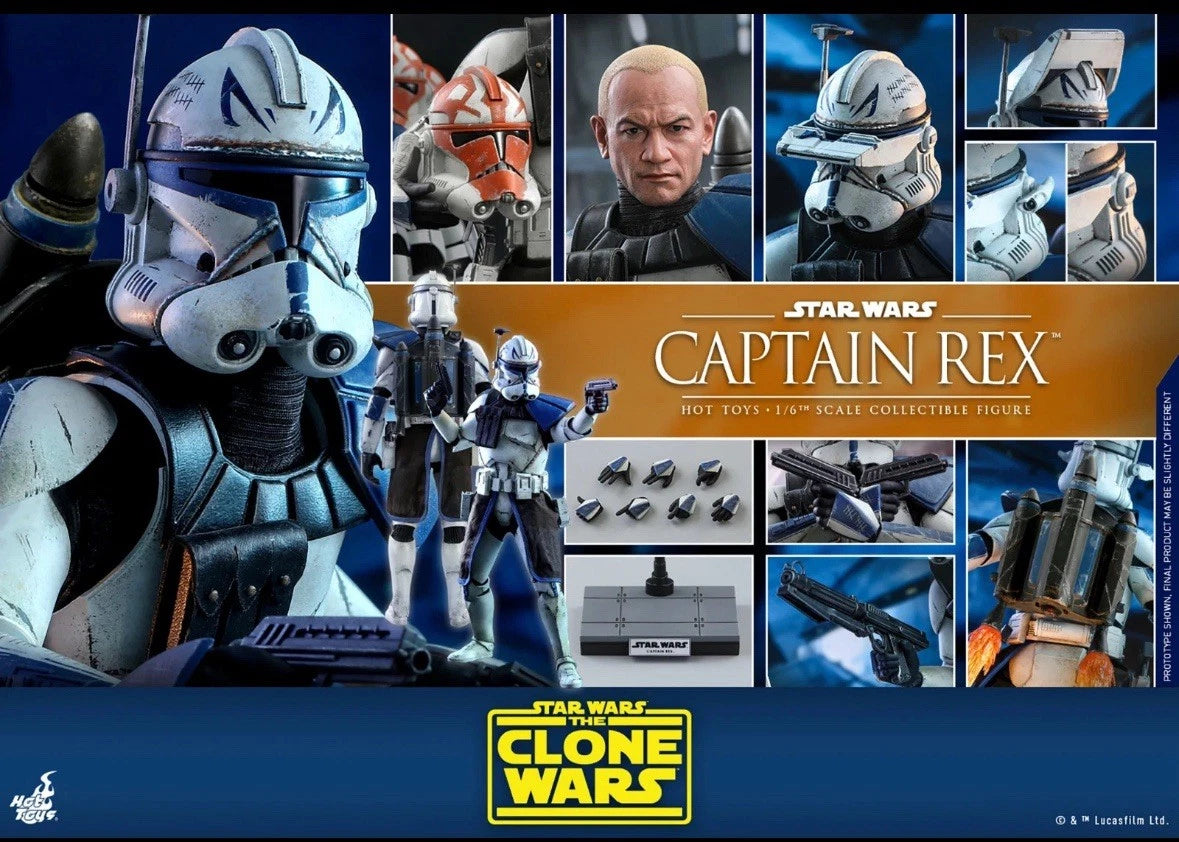 INSTOCK Hot Toys TMS018 Star Wars Clone Wars Captain Rex 1/6th Scale F ...